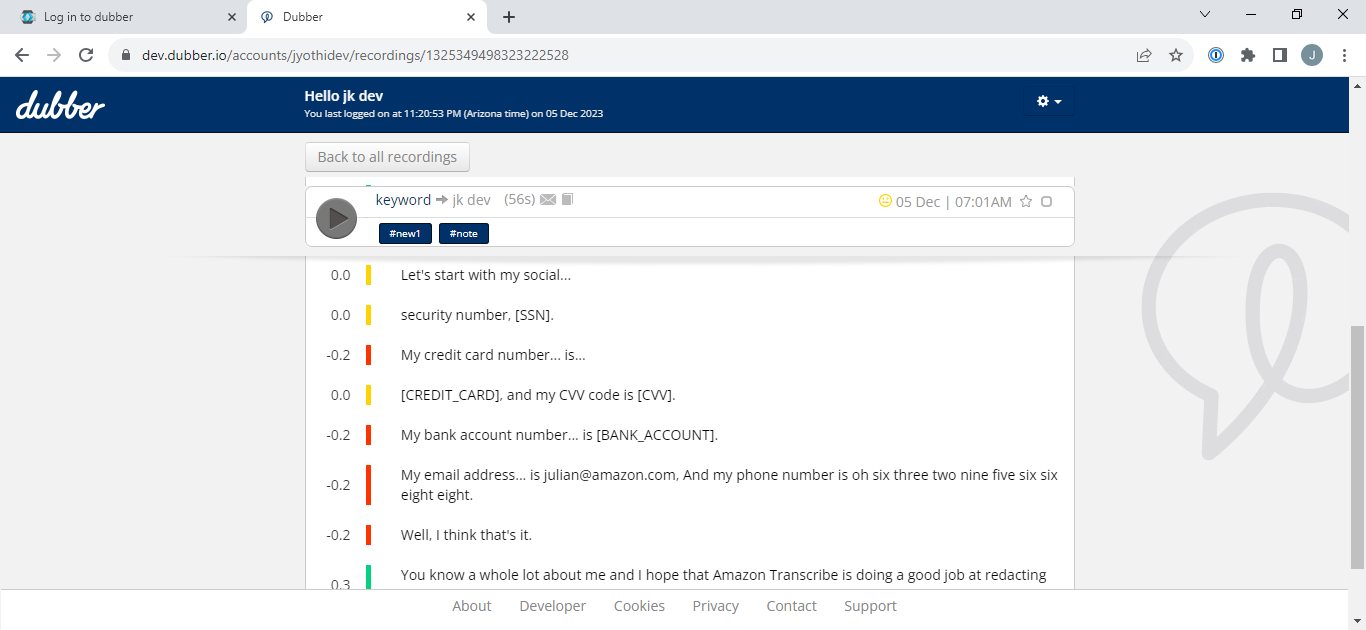 Redaction - Feature Overview – Dubber