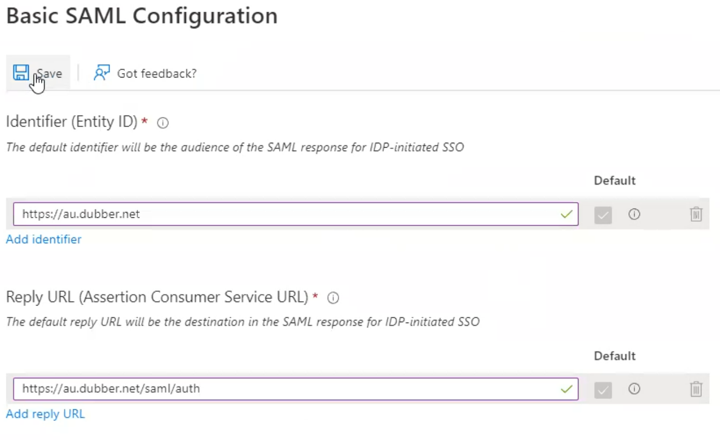 SSO - How to Enable IdP Initiated SAML SSO in Azure AD – Dubber